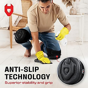 NoCry Gel Knee Pads for Men & Women with Waterproof Anti-Slip Cap and Adjustable Non-Slip Straps — Perfect Gardening Knee Pads; Work Knee Pads for Women & Men or Soft Knee Pads