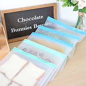 Moretoes 8 Pack Reusable Gallon Freezer Bags, Food Storage Ziplock Bags for Marinate, Travel, Kitchen Organization (Large, Blue & Green)