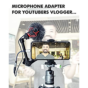 jstma USB C to 3.5mm Headphone Microphone Adapter 3.5mm TRRS Jack Microphone to USB Type C Audio Cable Dongle Compatible for Google Pixel Samsung Galaxy Type C Phones for Video Conferencing Volgging