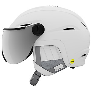 Giro Essence MIPS Ski Helmet - Snowboard Helmet for Women & Youth with Integrated Shield/Visor - Matte White - S (52-55.5cm)