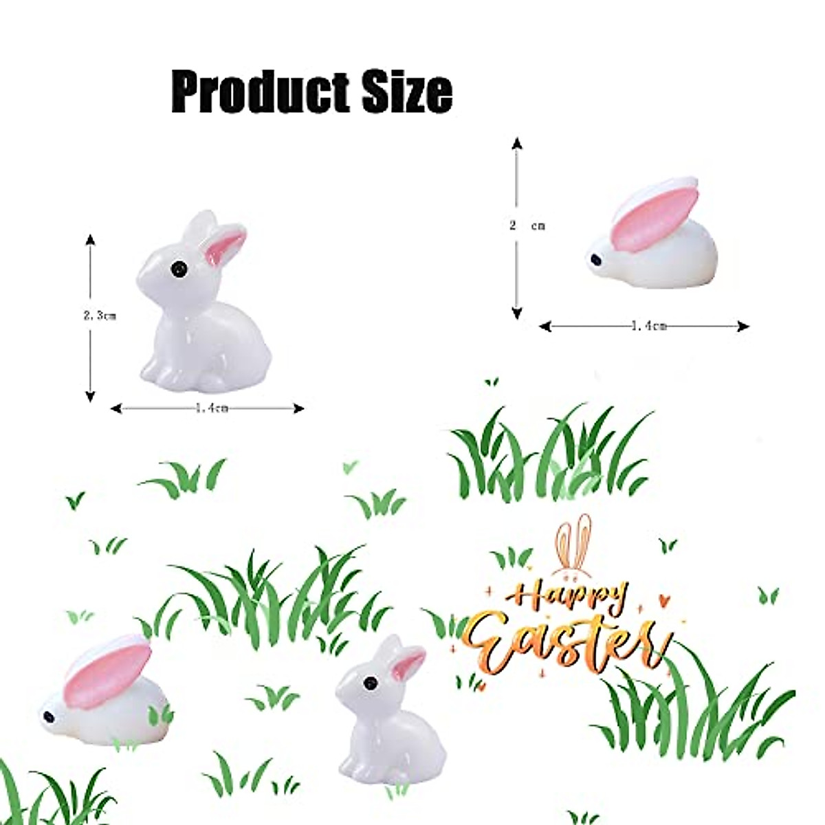 AWEELON 120PCS Miniature Rabbit Figurines, Mini Resin Rabbits Fairy Garden Miniature Moss Landscape DIY Terrarium Crafts Ornament Accessories for Home Décor