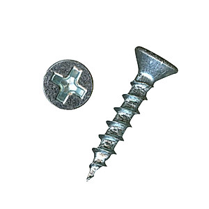 Super Value 100 Pack Rok Hardware #6 x 3/4" Flat Head Phillips Deep Thread Wood Screws Nickel (Zinc Finish) ROKS6X34FPCZP