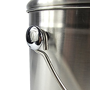 Abakoo Stainless Steel Compost Bin - 1.3 Gallon Premium Grade 304 Stainless Steel Kitchen Composter - Includes 4 Charcoal Filter, Indoor Countertop Kitchen Recycling Bin Pail