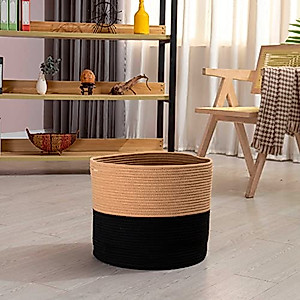 Large Rope Baskets + Set of 2 Planter Baskets - HONEY/BLACK