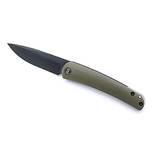 M Miguron knives Akri Front Flipper Folding Knife 3.5" Black PVD 14c28n Blade Green G10 Handle Pocket Knife MGR-801GN