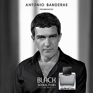 Antonio Banderas Seduction in Black for Men Eau de Toilette Spray, 3.4 Oz