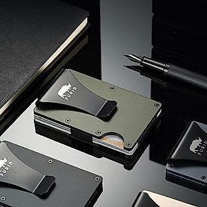 Wallet for Men, Slim Metal Wallet with Money clip, Minimalist Wallet For Men, Credit Card Holder Wallets for Men Gift…