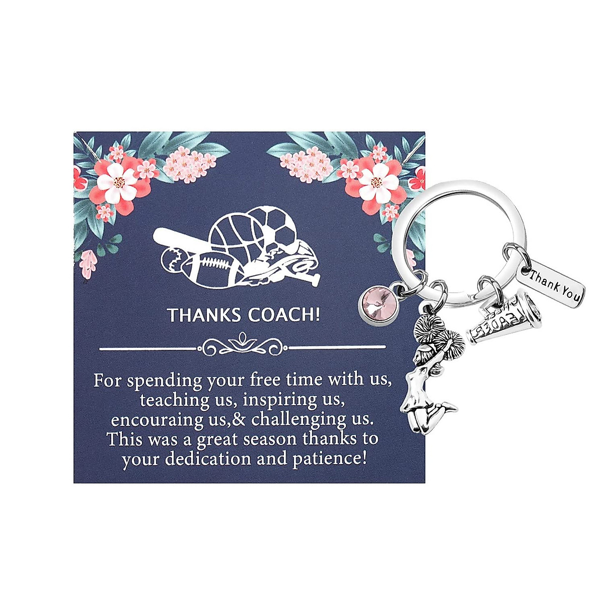 BLEOUK Cheer Coach Gift Appreciation Gift For Coach Cheerleader Keychain Coach Leaving Gift Cheer Team Jewelry (cheer coach keychain)