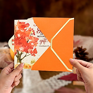 WorldBazaar Thanksgiving Greeting Cards Religious Cards with Bible Verses Envelopes 24 Pack