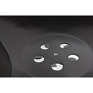 Fire Sense 01471 Fire Pit Bessemer Rolling Patio Fireplace Wooden Bonfire Porcelain Enamel Wood Burning with Wheels & Handle Grip for Outdoor Entertaining - Black & Silver - 28"