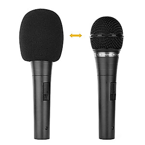 ChromLives Microphone Cover Microphone Windscreen Foam Cover Black Top Grade 6 Pack