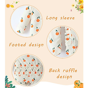 Newborn Baby Girl Clothes Outfits Infant Long Sleeve One-Piece Romper Zippers Jumsuit Footies Bodysuit(0-3 Months,Oranges)