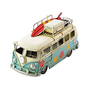 Camper Van Model 6.3 Inches Retro Classic Camper Van T1 Style Metal Beach Bus Vehicle Home Decor - Ideal Birthday Surprise for Boyfriend - Blue