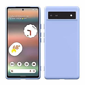 Foluu Silicone Case for Google Pixel 6A, Pixel 6A Liquid Gel Rubber Bumper Case with Soft Microfiber Lining Cushion Slim Hard Shell Shockproof Protective Cover for Google Pixel 6A 2022 (Purple)