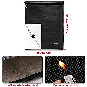 Faraday Bag for Tablets (15 x 10 inches), Faraday Cage, Cell Phone Signal Jammer, Fireproof & Water Resistant Bag, Anti-Theft Pouch, Anti-Hacking Case Blocker (Black)