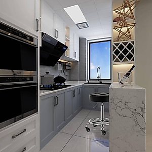 CoVibrant Lockable Rolling Stool Adjustable Swivel Stool with Noiseless Rubber Wheels and Foot Rest for Kitchen Medical Esthetician Studio