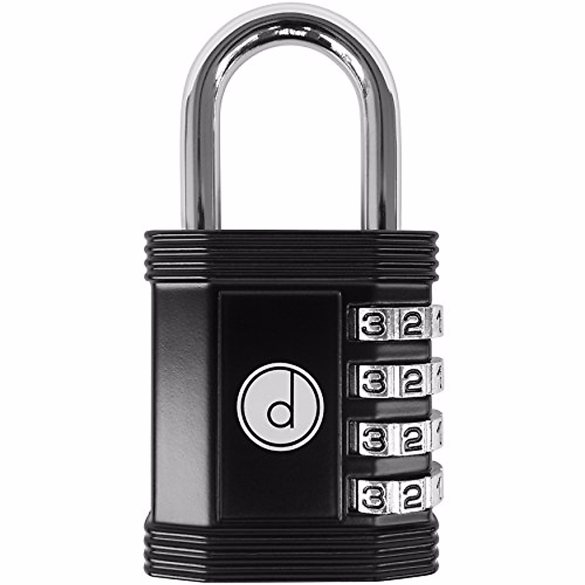 Padlock 4 Digit Combination Lock - for Gym School Locker, Outdoor Gate, Shed, Fence, and Storage, Combo Lock - Locker Lock- Weatherproof Metal - Keyless, Easy to Set, Resettable - Black