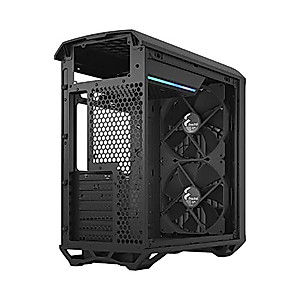 Fractal Design Torrent Compact Black - Dark Tint Tempered Glass Side Panels - Open Grille for Maximum air Intake - Two 180mm PWM Fans Included - Type C - ATX Airflow Mid Tower PC Gaming Case