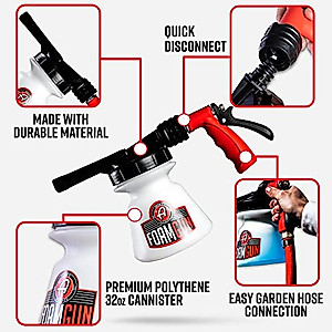 Adam’s Standard Foam Gun & Car Shampoo - Car Wash & Car Cleaning Auto Detailing Kit | Soap Shampoo & Garden Hose for Thick Suds | No Pressure Washer Required | Car Wax Tool Supplies