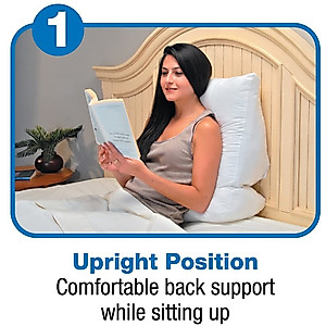 Contour Flip Pillow - 10-in-1 Rest Positions Wedge Pillow for Gentle, Plush Elevation for Back, Knees, Legs or Stomach Support Comfort & Relief - Standard Size (20 inch Width - Pillow ONLY)