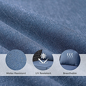 ovios Patio Cushion Covers, Waterproof Cushion Cover for Outdoor Furniture, Sofa, Couch, Ottoman Seat Back Cushion Cover with Zipper (8 Covers, Denim Blue)