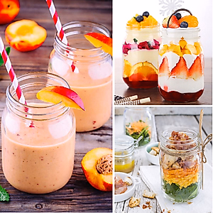 Accguan 16oz Glass Jars with Regular Lids, Mason Jar With Airtight Lids(Black), Clear Glass Jar Ideal for Jam,Honey,Shower Favors,Wedding Favors, 15 pack