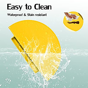 Food Catching Baby Placemat with Suction, Kids Portable Placemats for Dining Table, Premium Silicone toddler baby eating mat, Dishwasher Safe, Easy to Storage and Carry (Yellow)