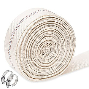 QuQuyi 1.25" x 30 FT Heavy Duty Reinforced PVC Swimming Pool Backwash Hose, General Purpose Lay-Flat Water Discharge pipe for Water Transfer Applications, White