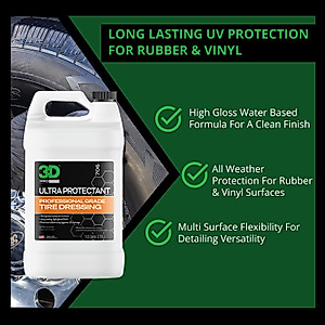 3D Ultra Protectant Tire Shine - Long Lasting, High Shine Tire Spray - Excellent Protectant for Rubber & Vinyl 1 Gallon