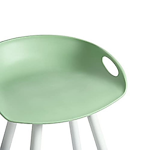 Set of 2 Bar Stools, 31.7" Simple Modern Style High Counter Stool with Low Backrest & Footrest & Metal Legs & PP Seat, Portable Barstools for Kitchen Island Patio Balcony, White &Lime Green …