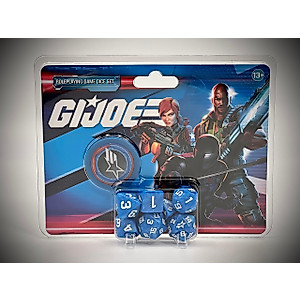 Renegade Game Studios G.I. Joe Roleplaying Game Dice Set, Specialty Dice, 2 d20 , 1 d12, 1 d10, 1 d8, 1 d6, 1 d4 , 1 d2 Coin