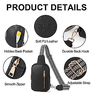 CLUCI Small Sling Bag for Women Vegan Leather Crossbody Chest Bags Trendy, Women's Fanny Pack