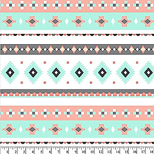 Tribal Stripes Pastel Anti-Pill Premium No-Sew Throw Fleece Fabric Kit (50x60)