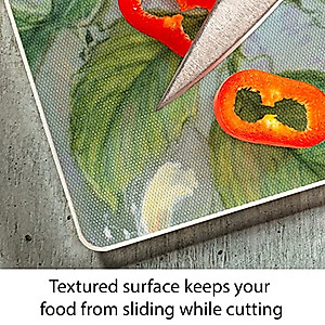 Ruby Hummingbird Natures Gift of Feathers Tempered Glass Large Cutting Board by Highland Graphics