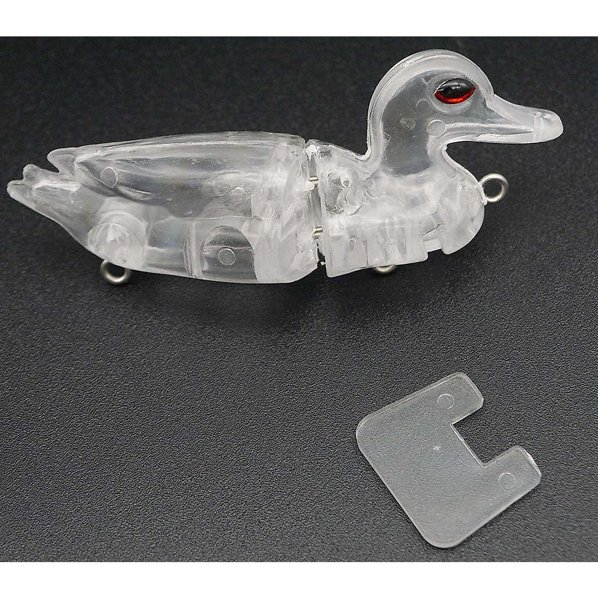 2Jointed Duck Bait 5PCS Blank Unpainted top Water Fishing Lures Topwater Swimbait Clear Hard Duck 8374# with Free Eye