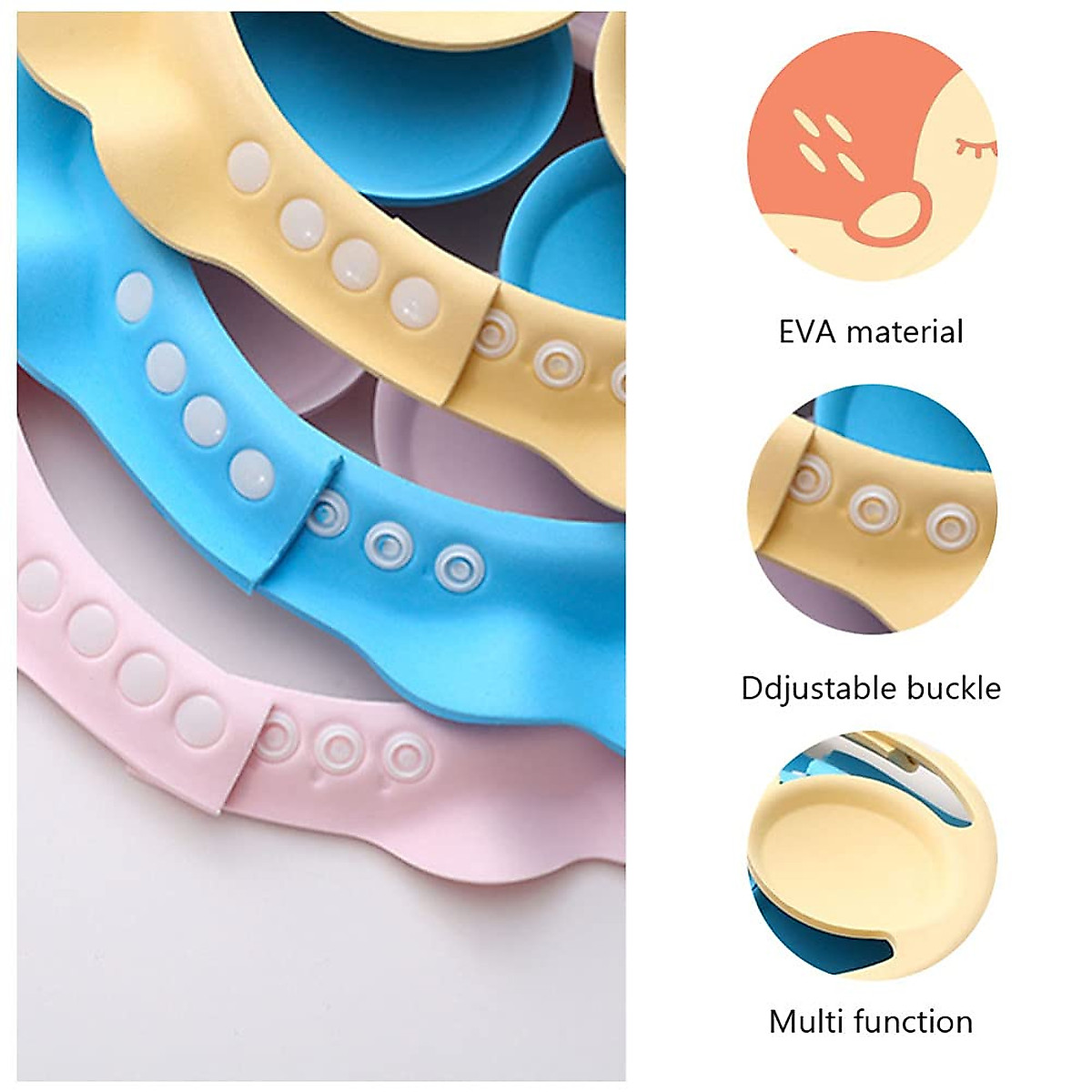 FOMIYES Infant Shower Cap 2pcs Children's Ear Protection Shower Cap Shampoo Cap Visor Water Shower Visor Bathing Shower Caps Kids Wash Hair Cap Baby Mouthwash Cup Take a Bath Eva