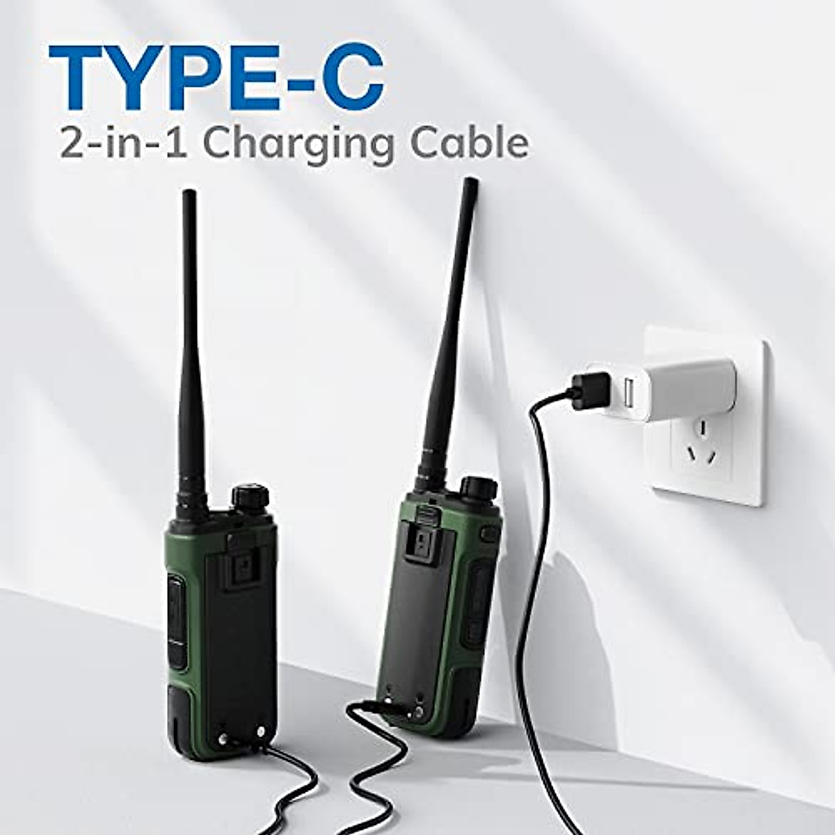 BAOFENG G11S GMRS Radio, NOAA Weather Radio Walkie Talkie Rechargeable, Long Range Two Way Radio with Earpiece, DIY GMRS Repeater Channels, Rechargeable GMRS Handheld Radio, 1 Pair