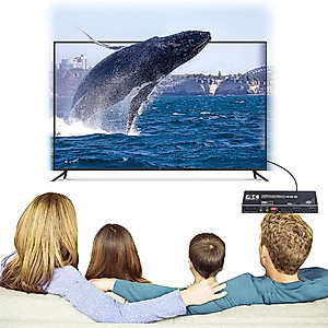 4K HDMI Matrix Switch, 4x2 HDMI Matrix Switcher Splitter 4 in 2 Out with EDID Extractor and IR Remote Control, Support 4K HDR, HDMI 2.0b, HDCP 2.2 4K@60Hz, 3D, 1080P