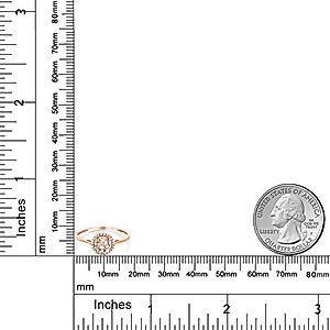 Gem Stone King 10K Rose Gold Gemstone Birthstone & Diamond Halo Promise Wedding Engagement Ring | Round 6MM | Rose Gold Ring For Women