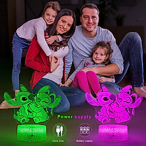 ZeHaiYlf Stitch Lamp,Stitch Night Light, Stitch Gifts,Stitch Light，with Remote & Smart Touch, Dimmable lamp，Children's Day Gift，for Children's Room Decoration，Christmas Gifts