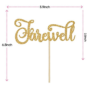 Farewell Cake Topper, We Will Miss You, Farewell Cake Decorations, Graduation/Going Away/Retirement/Goodbye Party Decorations, Gold Glitter