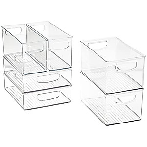 iDesign Plastic Organizer Set Linus Kitchen Storage Bins, Clear