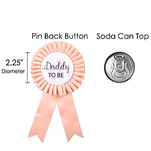 TTCOROCK Blush Peach Maternity Sash & Dad to be Corsage Kit - Baby Shower Sash Baby Boy Pregnancy Sash Keepsake Baby Shower Flower Belly Belt