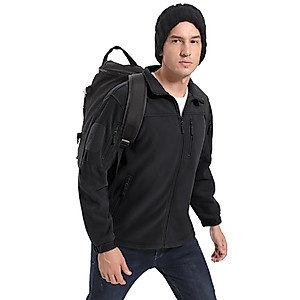 CRYSULLY Fleece Jacket Men Coat Winter Military Thicken Warm Jacket Black