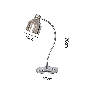 Restaurant Heating Lamp Freestanding Food Heating Infrared Food Warming Lamp for Home Kitchen Restaurant Buffet Keep Warm Portable Electric Heater Lamp 250w (Silver-1)