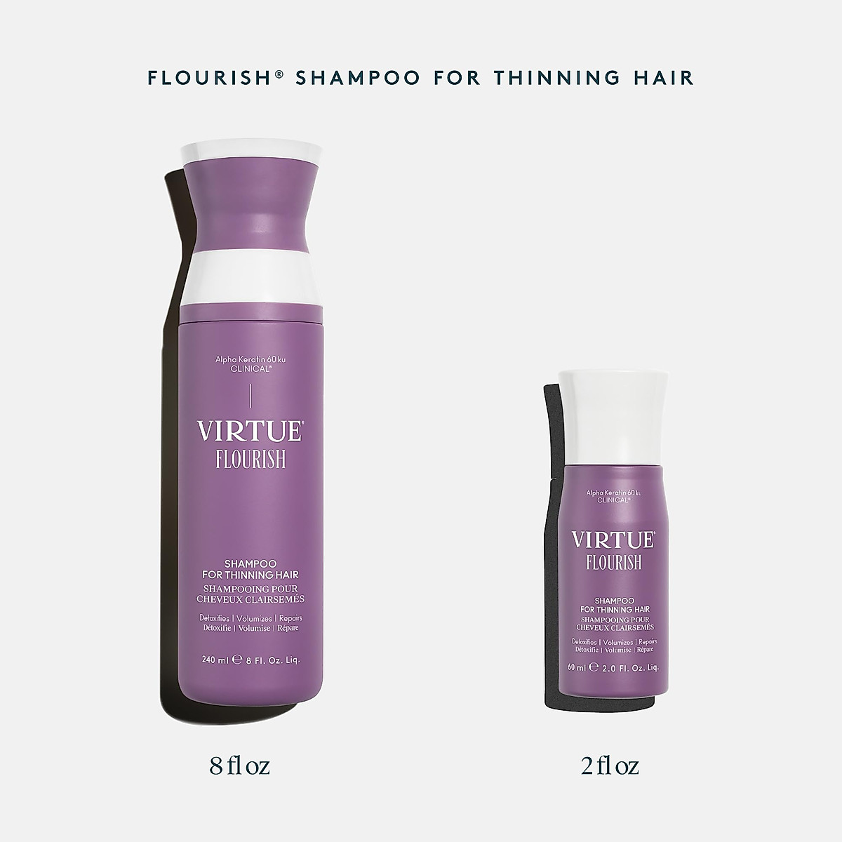 Virtue Flourish Shampoo for Thinning Hair | Detoxifies, Volumizes, Repairs Thinning Hair