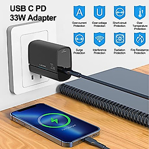 USB-C Wall Charger, GaN 33W Super Fast Charger, PPS Charging, Gallium Nitride Type C Fast Charger (2 High-Speed Cables Included)