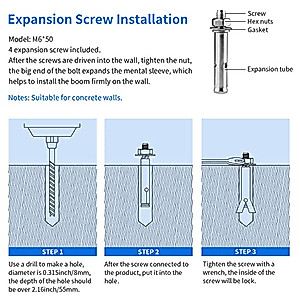 Selens Wall Mount Triangle Boom Arm-Max Length 5.9 Feet/180cm , 180° Flexible Rotation Camera Wall Mount for Photography Strobe Light, Ring Light, Umbrella Softbox, Reflector (Black)