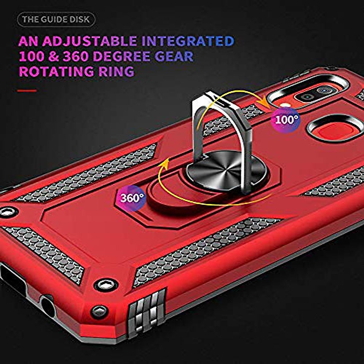 DuoLide for Huawei Y9 2019 / Enjoy 9 Plus Case （Not for Y9 Prime 2019） with Tempered Glass Screen Protector,Hybrid Heavy Duty Dual Layer Anti-Scratch Shockproof Defender Kickstand Case, Black