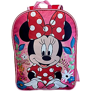 Ruz Minnie Mouse 15" School Bag Backpack (Red-Pink)